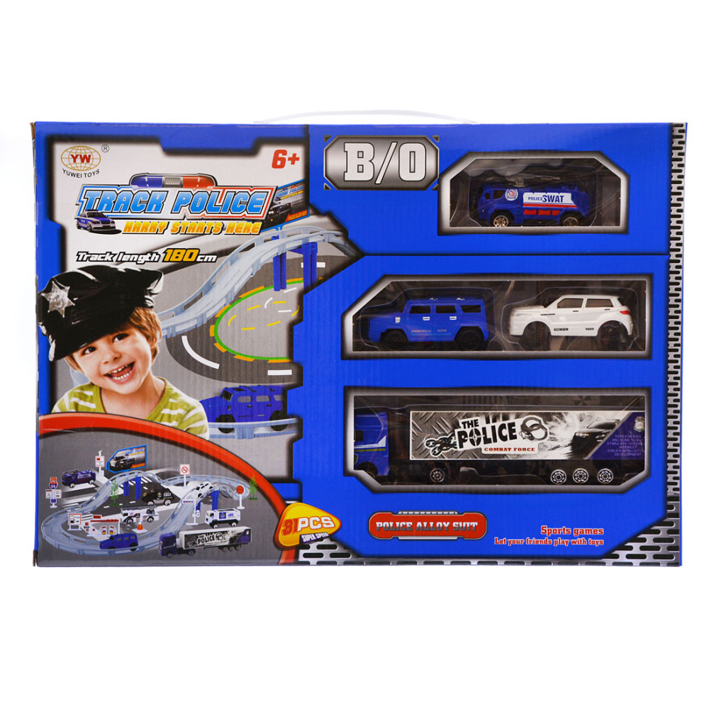 Track Police autópálya készlet 3 rendőrségi járművel - JÁTÉK