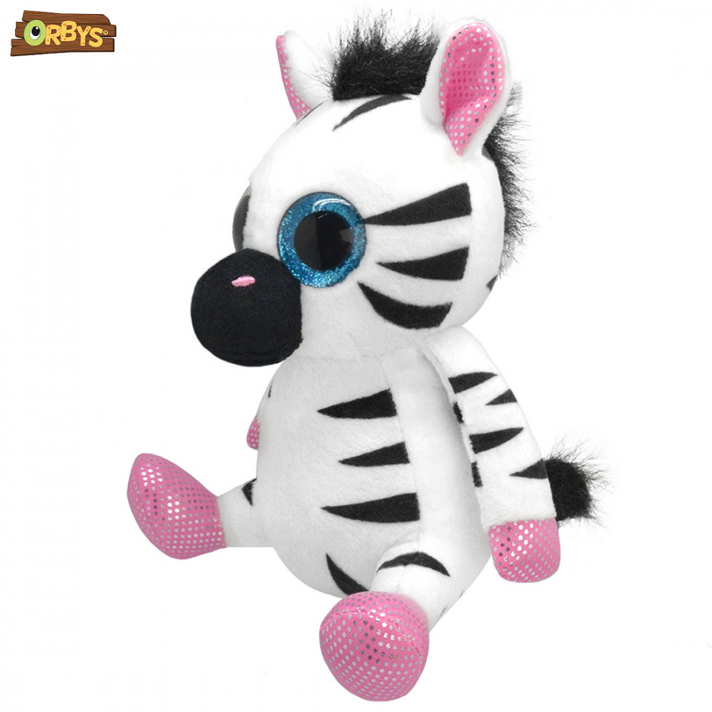 Plüss Zebra, Üvegszemű, 20 cm
